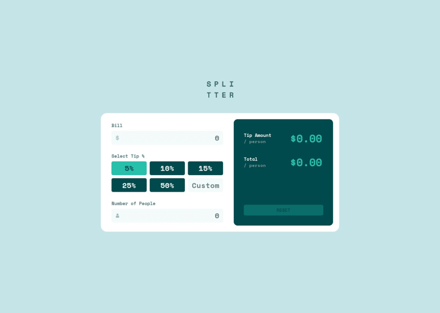 Frontend Mentor Responsive Tip Calculator App With Sass And Bem