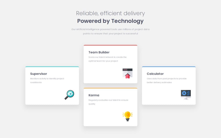 Frontend Mentor Four Card Feature Section Using Scss Grid Bem Gsap
