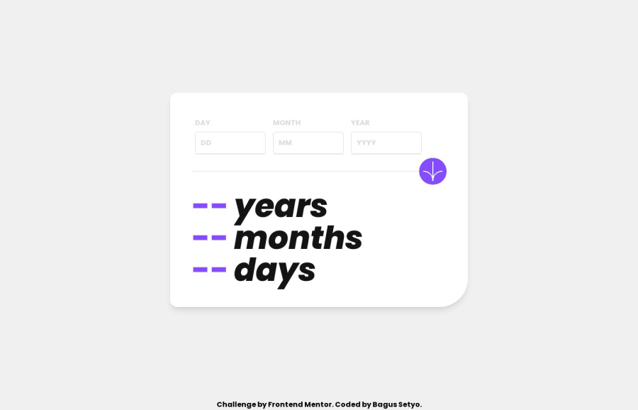 Frontend Mentor Calculator Age With Vue Tailwind Coding Challenge