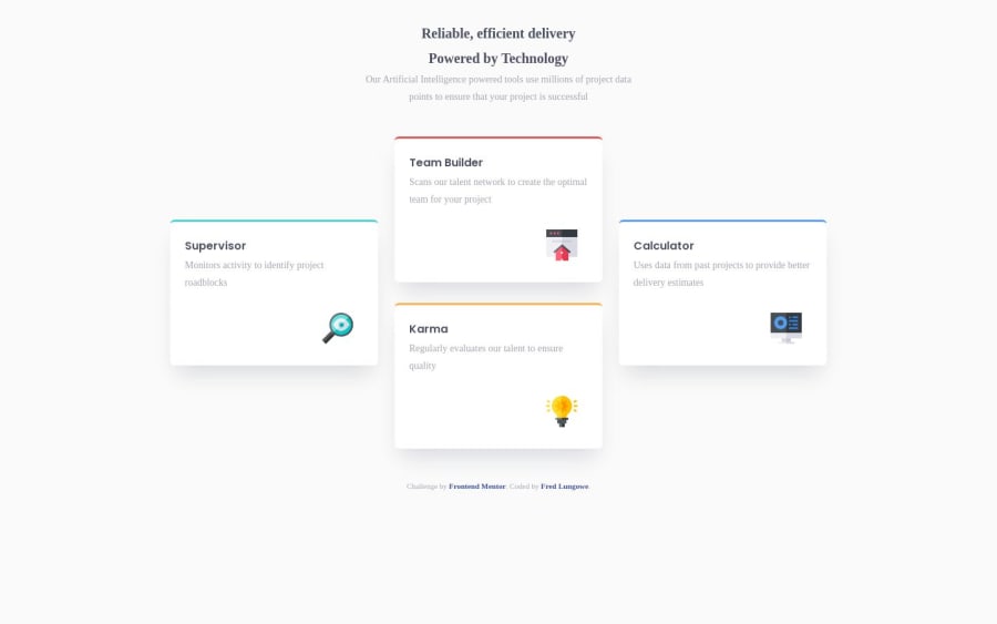 Frontend Mentor Four Card Feature Section Coding Challenge Solution