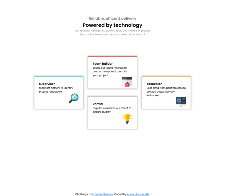 Frontend Mentor Four Card Feature Selection Coding Challenge Solution
