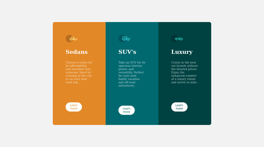 Frontend Mentor 3 Column Preview Card Component Using Html And Css Coding Challenge Solution