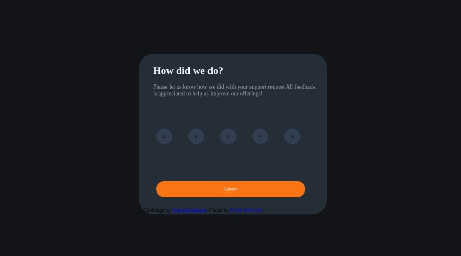 Frontend Mentor Interactive Rating Component Solution Using Html Css And Javascript Coding