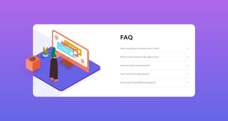 Frontend Mentor Responsive Faq Card With Gatsby Tailwind Css And
