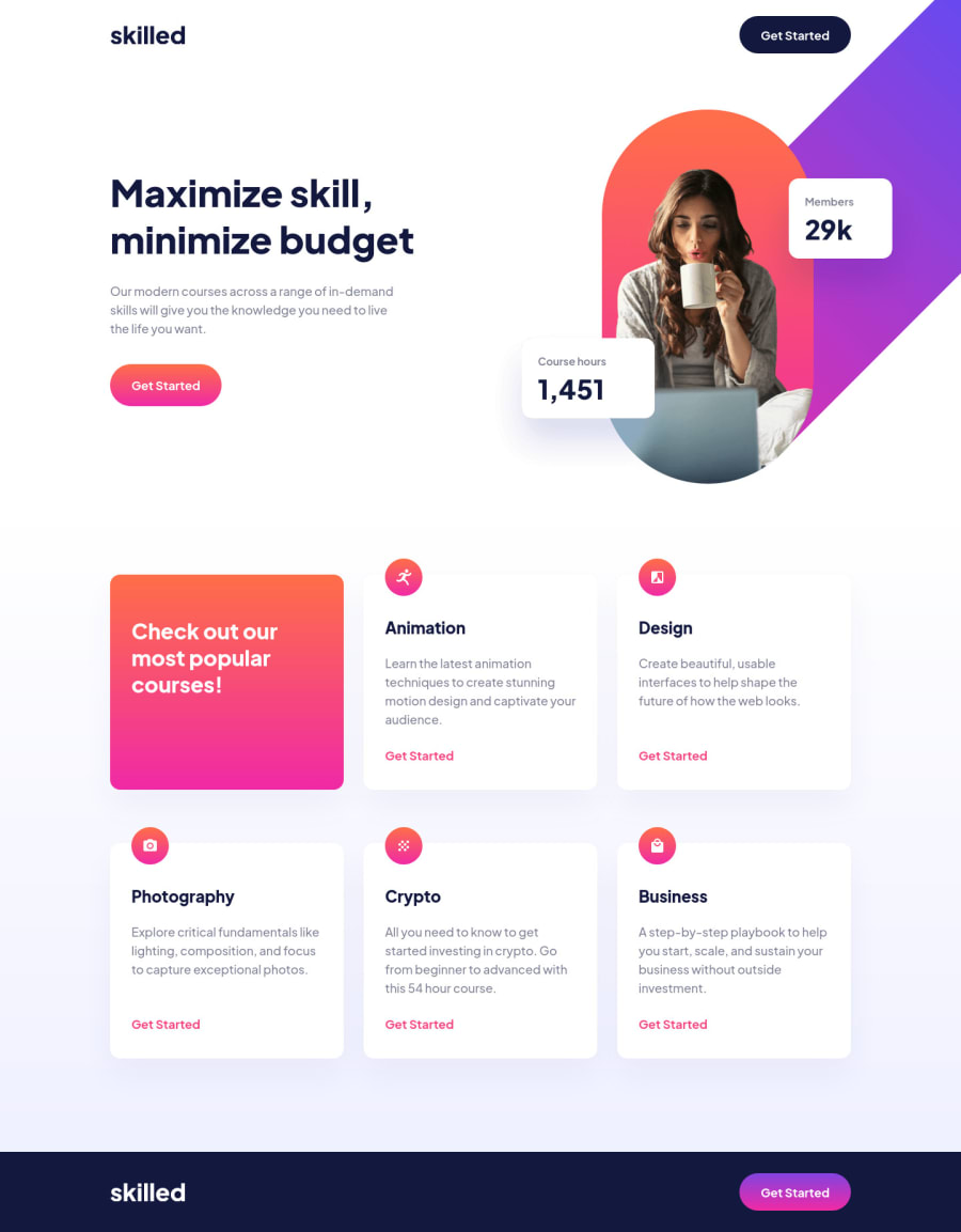 Frontend Mentor Skilled E Learning Landing Page Using Html And Css