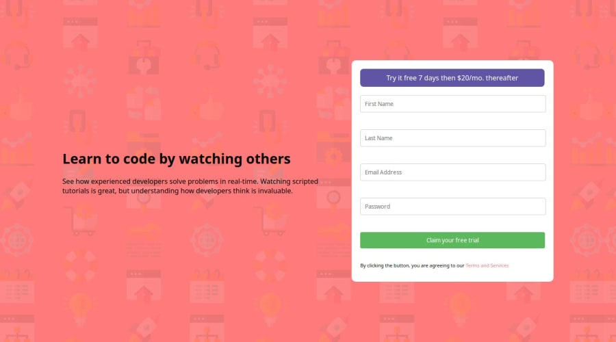 Frontend Mentor Intro Component With Sign Up Form Using Html Css And Js Coding Challenge Solution