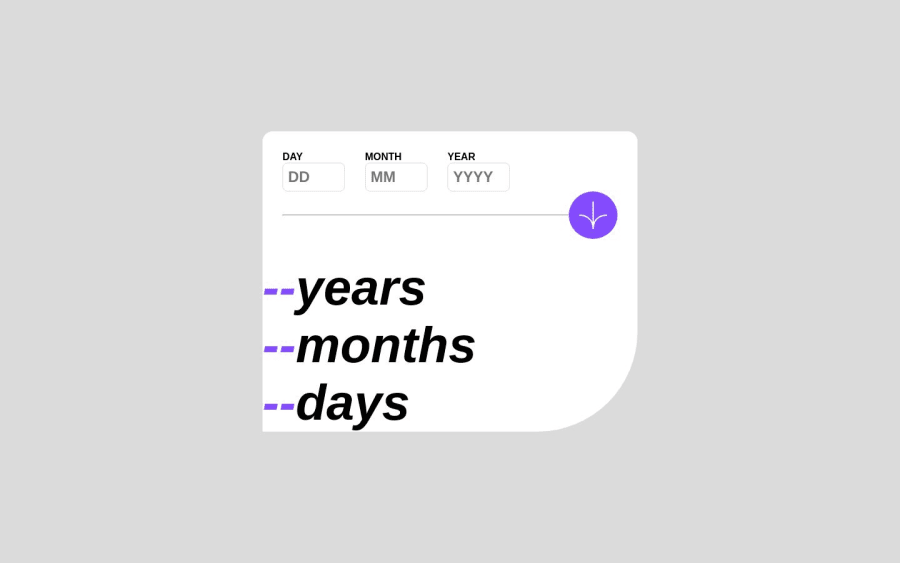 Frontend Mentor Responsive Age Calculator App Using Html Css And Javascript Coding Challenge