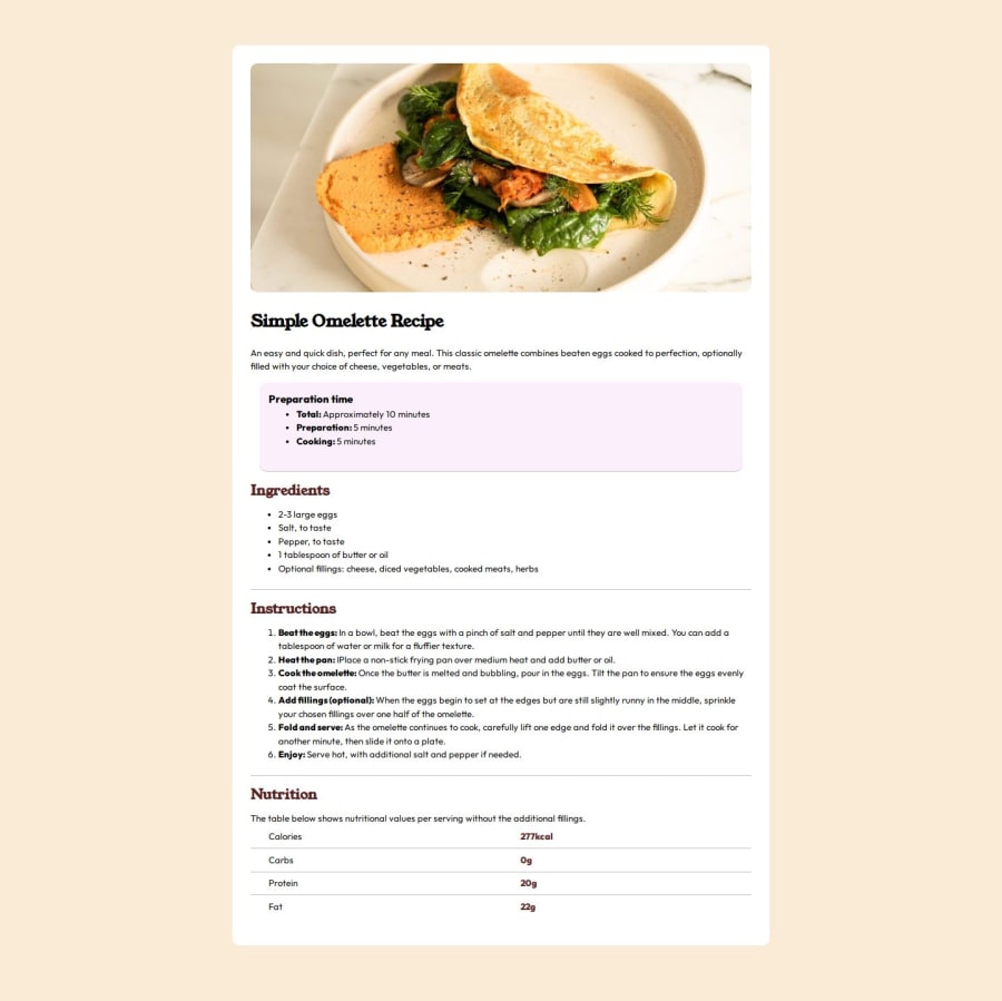 Frontend Mentor Responsive Recipe Page Html And Css Coding Challenge Solution
