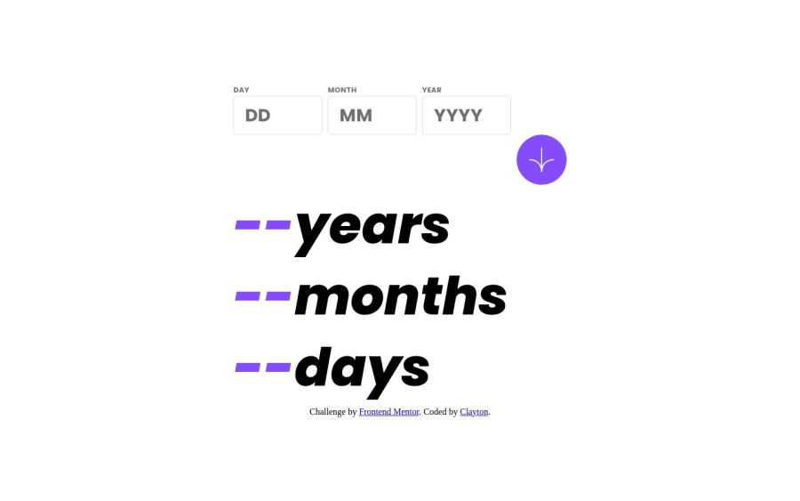 Frontend Mentor Age Calculator App Using Html Css Javascript Coding Challenge Solution
