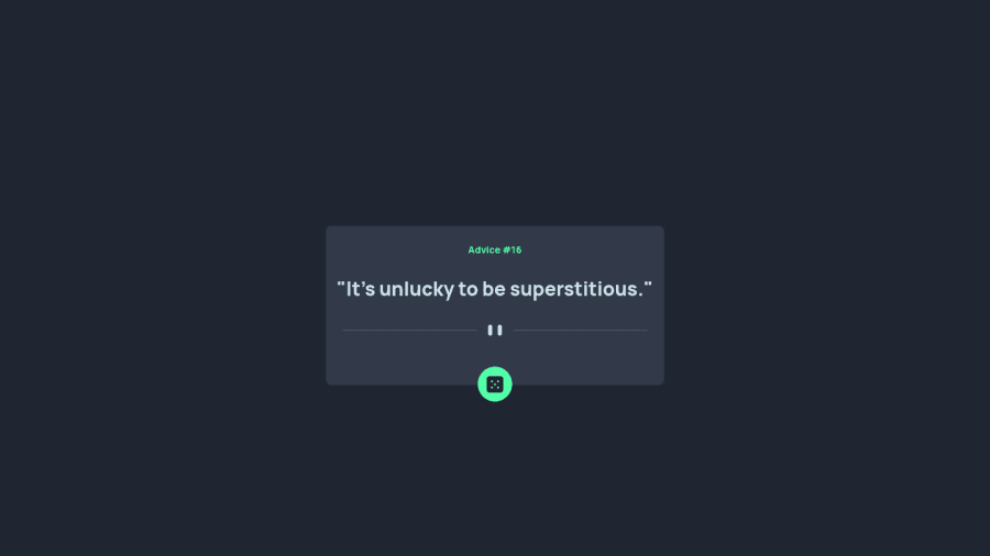 Frontend Mentor Advice Generator Using Fetch Coding Challenge Solution