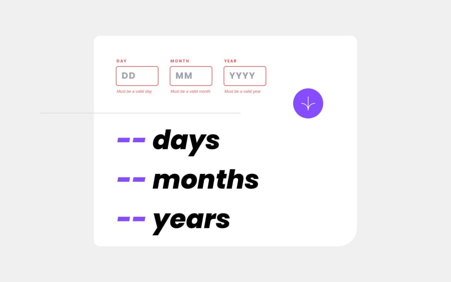 Frontend Mentor Age Calculator Fully Working Nextjs Coding