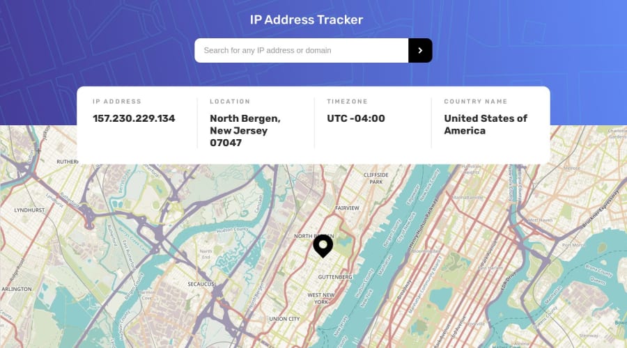 Frontend Mentor I Developed This Ip Tracker App Using Apis Html Js Leafletjs Coding