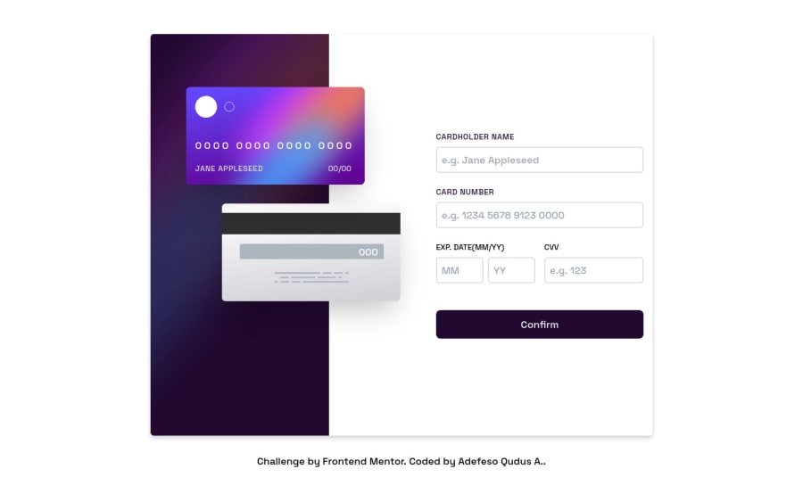 Frontend Mentor An Interactive Card Detail Form Made With React And