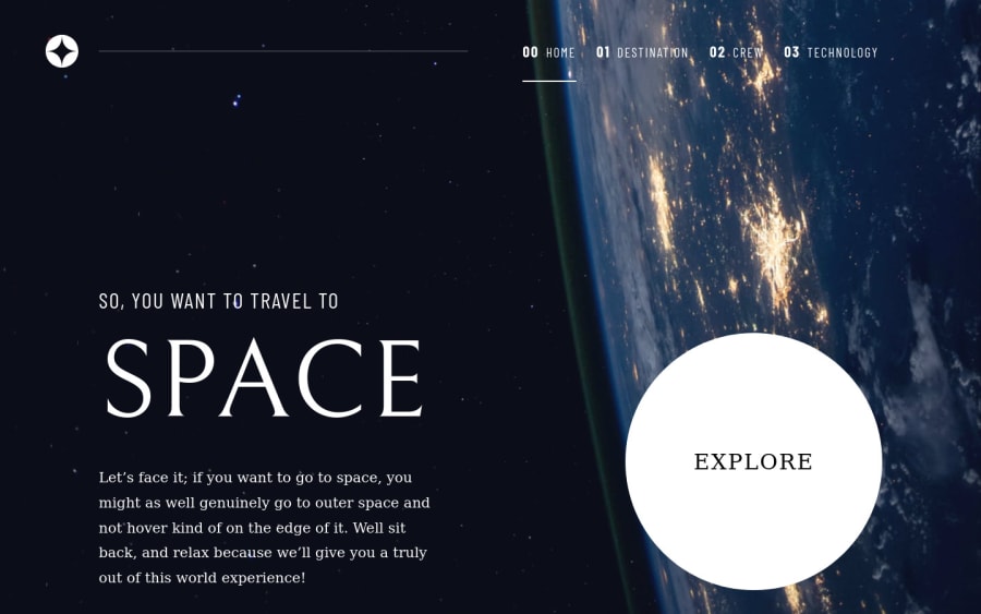 Frontend Mentor Space Tourism Website Coding Challenge Solution