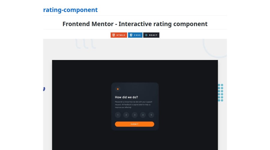 Frontend Mentor Interactive Rating Component Using Html Css And Reactjs Coding Challenge Solution