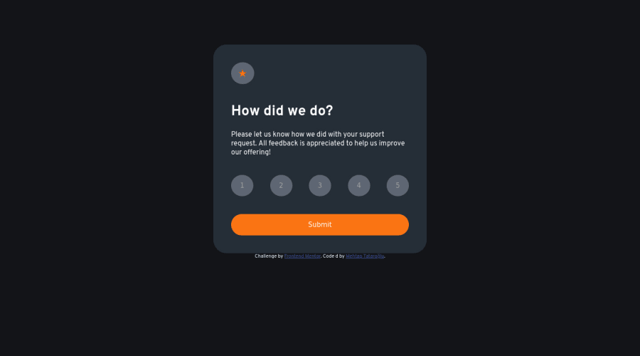 Frontend Mentor Interactive Rating Component With Html Css Js Coding Challenge Solution