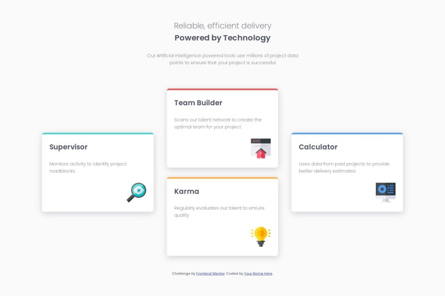 Frontend Mentor Four Card Feature Section Master Html And Css Grid