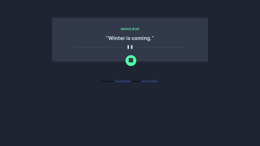 Frontend Mentor Advice Generator App Coding Challenge Solution