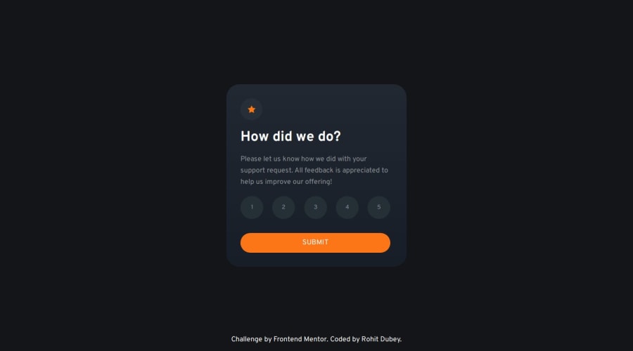 Frontend Mentor Interactive Rating Component With Responsiveness Coding Challenge Solution