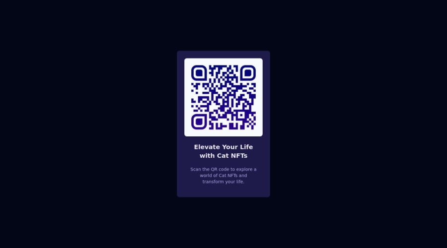 Frontend Mentor Cat Nft Qr Code React Tailwindcss Coding Challenge Solution