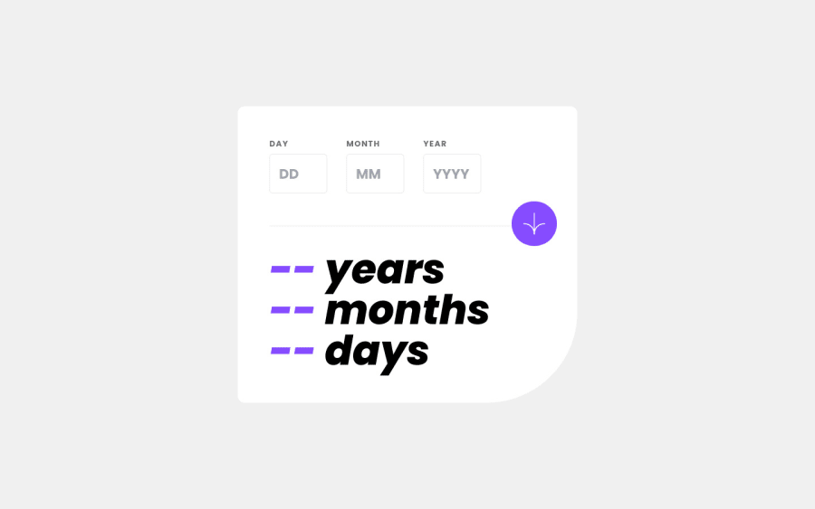 Frontend Mentor Resposnive Age Calculatorreacttailwindtypescript Coding Challenge Solution