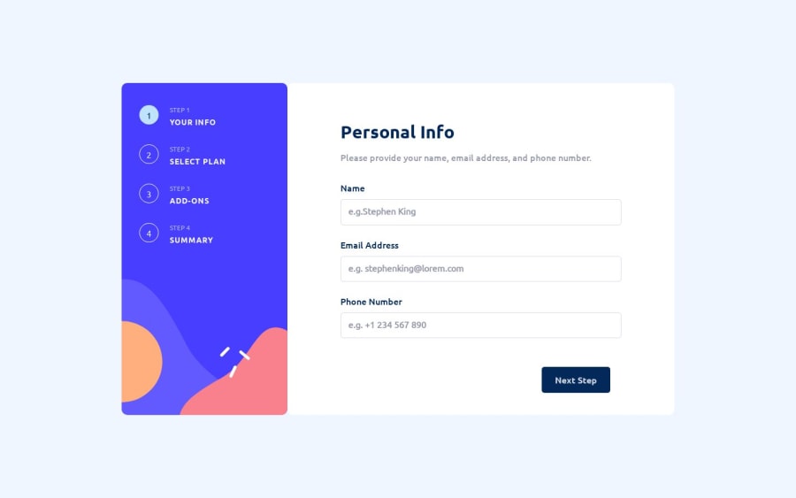 Frontend Mentor Multi Step Form With Typescript And React Coding Challenge Solution
