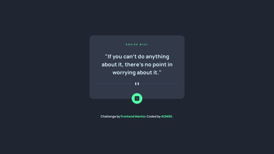 Frontend Mentor Advice Generator With React Tailwind Css Typescript Coding Challenge Solution