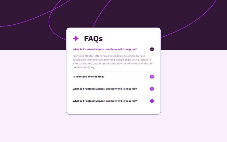 Frontend Mentor Faq Accordion Coding Challenge Solution