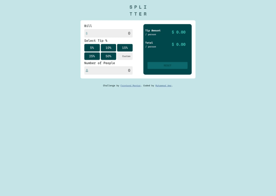 Frontend Mentor Tips Calculator Using Html Css And Javascript Coding Challenge Solution