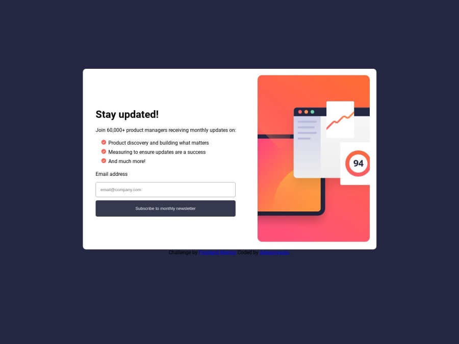 Frontend Mentor Sign Up And Success Page Built With Html Css And Js Coding Challenge Solution