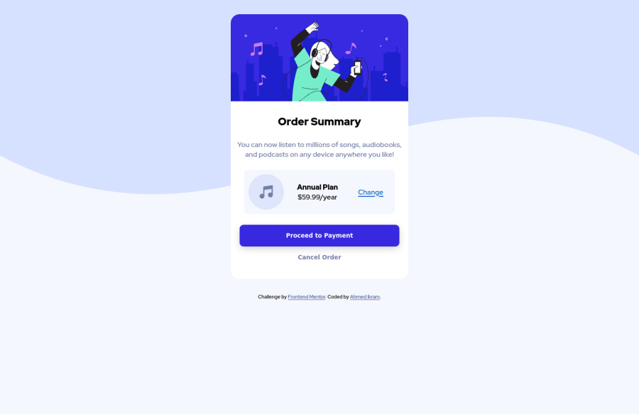 Frontend Mentor Order Summary Using Sass Coding Challenge Solution