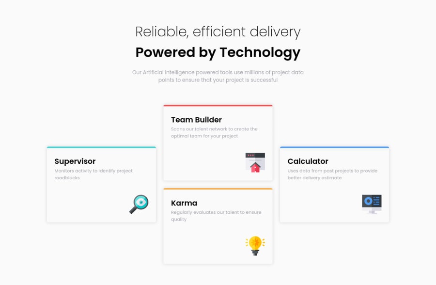 Frontend Mentor Responsive Four Card Feature With Only Flexbox Coding