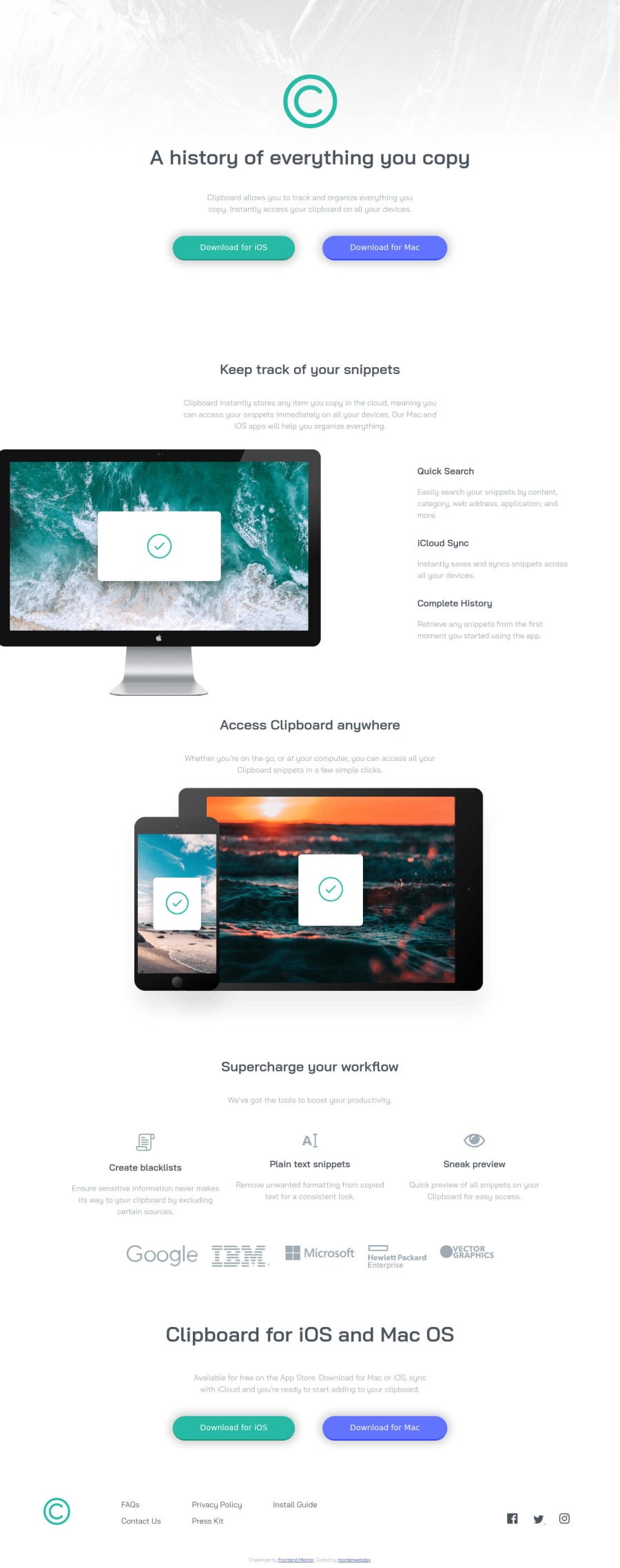 Frontend Mentor Clipboard Landing Page With Flexbox Coding Challenge Solution