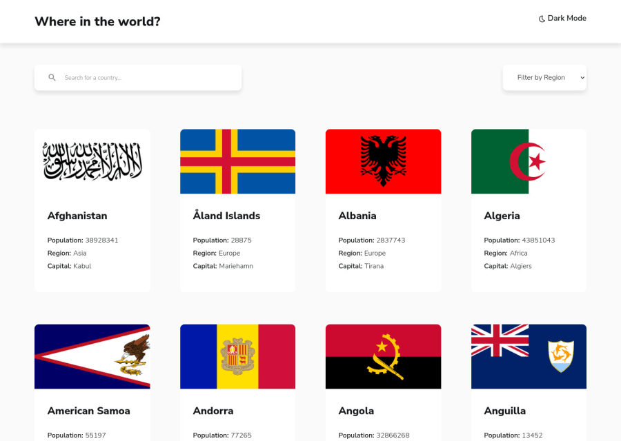 Frontend Mentor Rest Countries Api Mobile First Scss Vanilla Js And Webpack Coding