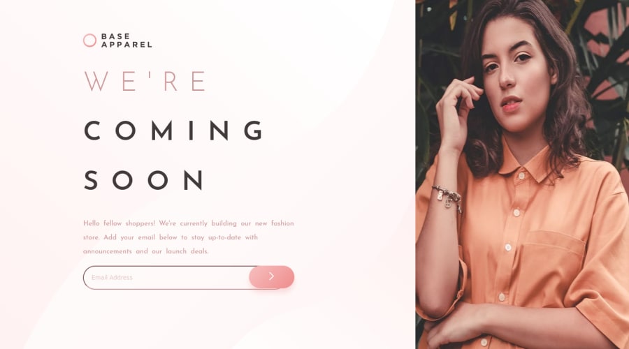 Frontend Mentor Base Apparel Coming Soon Solution Using Html Css