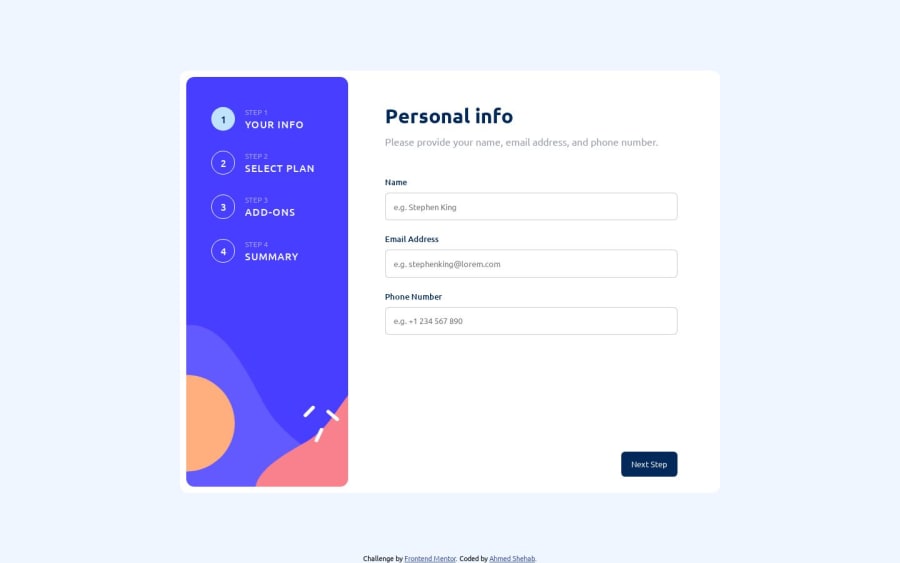 Frontend Mentor Responsive Multi Step Login Form Coding Challenge