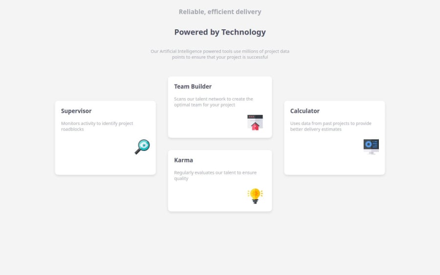 Frontend Mentor Four Card Feature Section Using Html And Css Coding