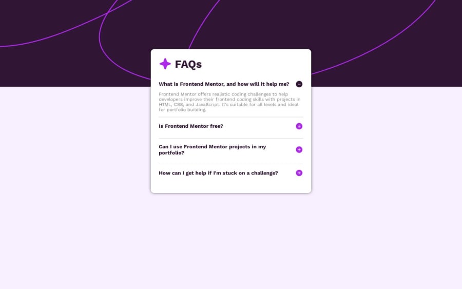 Frontend Mentor Faq Accordion Coding Challenge Solution