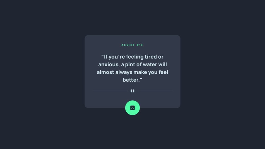 Frontend Mentor Advice Generator App Using React Axios Tailwind