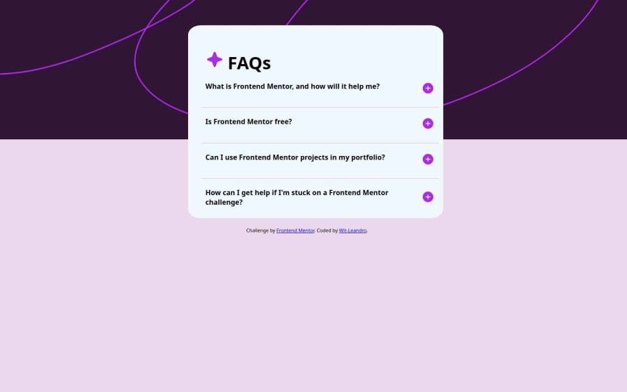 Frontend Mentor Faq Accordion Coding Challenge Solution