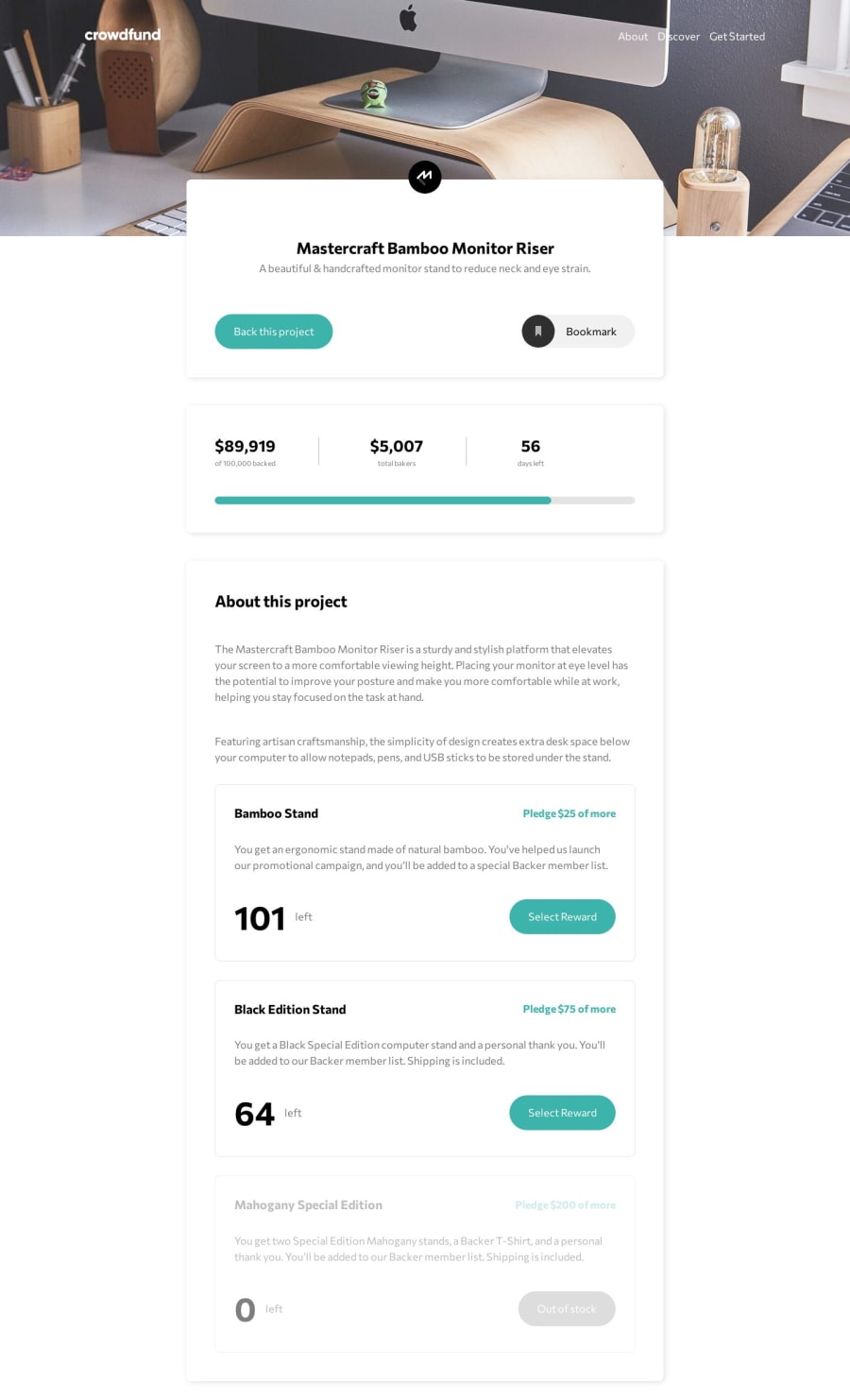 Frontend Mentor Crowdfunding Product Page Html Css Js Coding