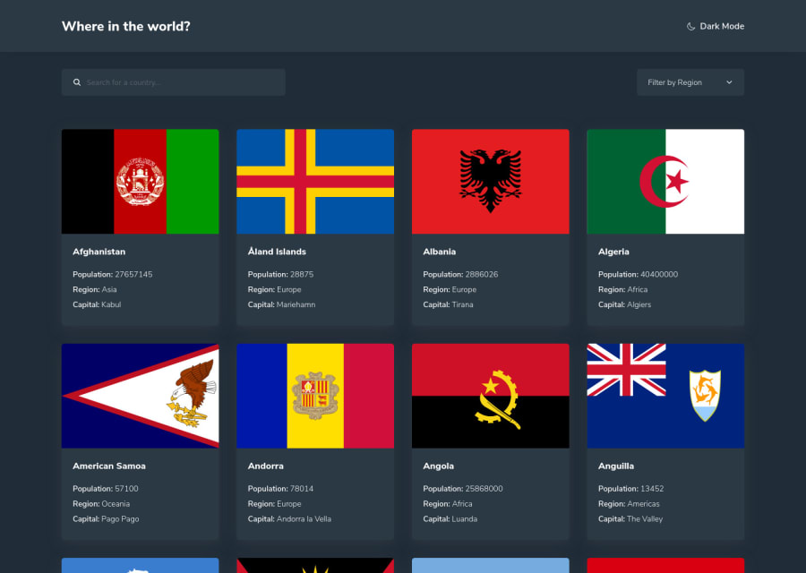 Frontend Mentor Responsive Rest Countries Api With Color Switcher