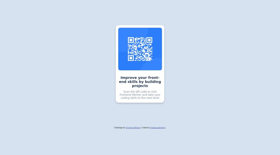 Frontend Mentor | QR Code Card using CSS grid and flex coding challenge solution