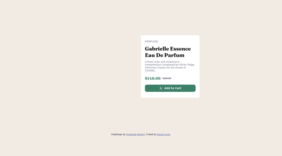 Frontend Mentor Product Card Component Coding Challenge Solution