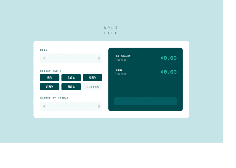 Frontend Mentor Responsive Tip Calculator Using React Js And Sass Coding Challenge Solution