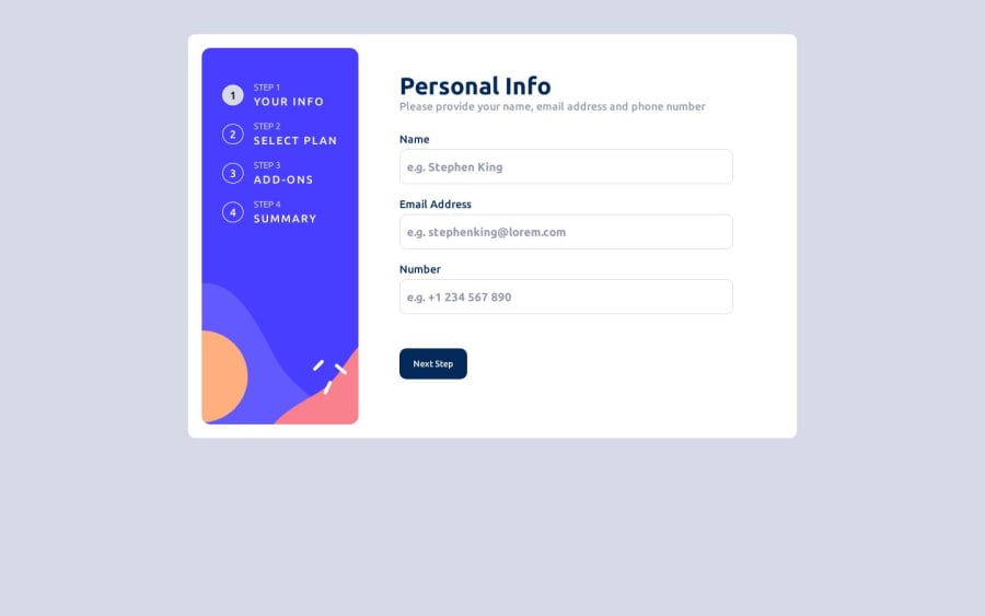Frontend Mentor Multi Step From Using Angular Practice Coding Challenge Solution