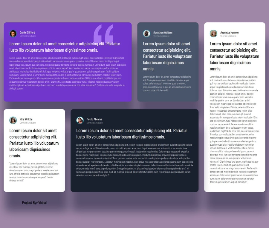 Frontend Mentor Testimonial Using Css Grid Coding Challenge Solution