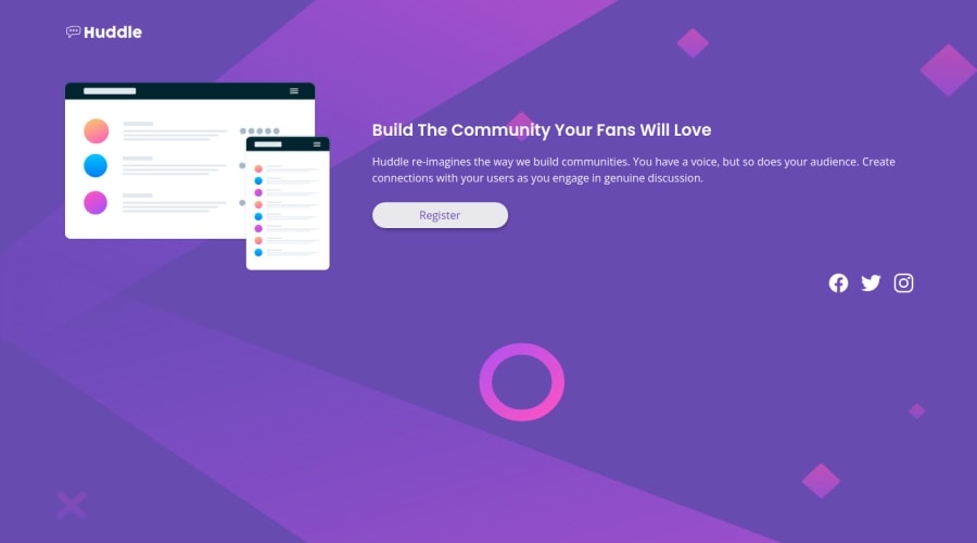 Frontend Mentor Huddle Landing Page Built With Sass And Bem Architecture Coding Challenge Solution
