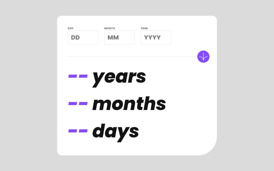 Frontend Mentor React Age Calculator App Coding Challenge Solution