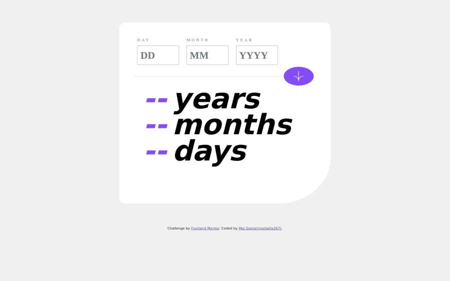Frontend Mentor A Responsive Age Calculator Made A Using Html Css